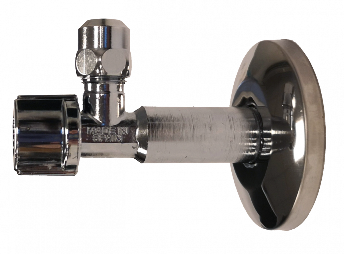 Stopventil 1/2" x 3/8" lang m. stor roset - Stopventiler / Nilhaner ...